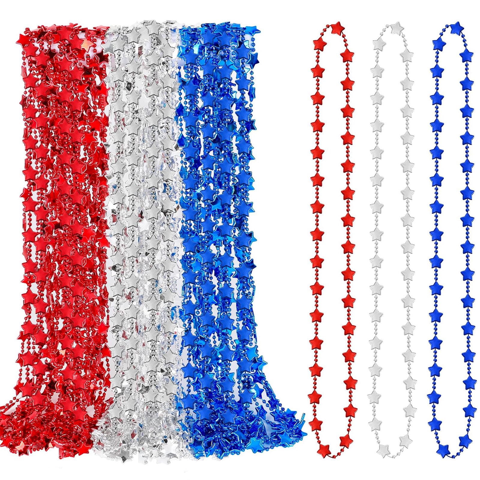Bowayaoa Star Pendant Necklaces, Patriotic Jewelry, Lightweight Plastic ...