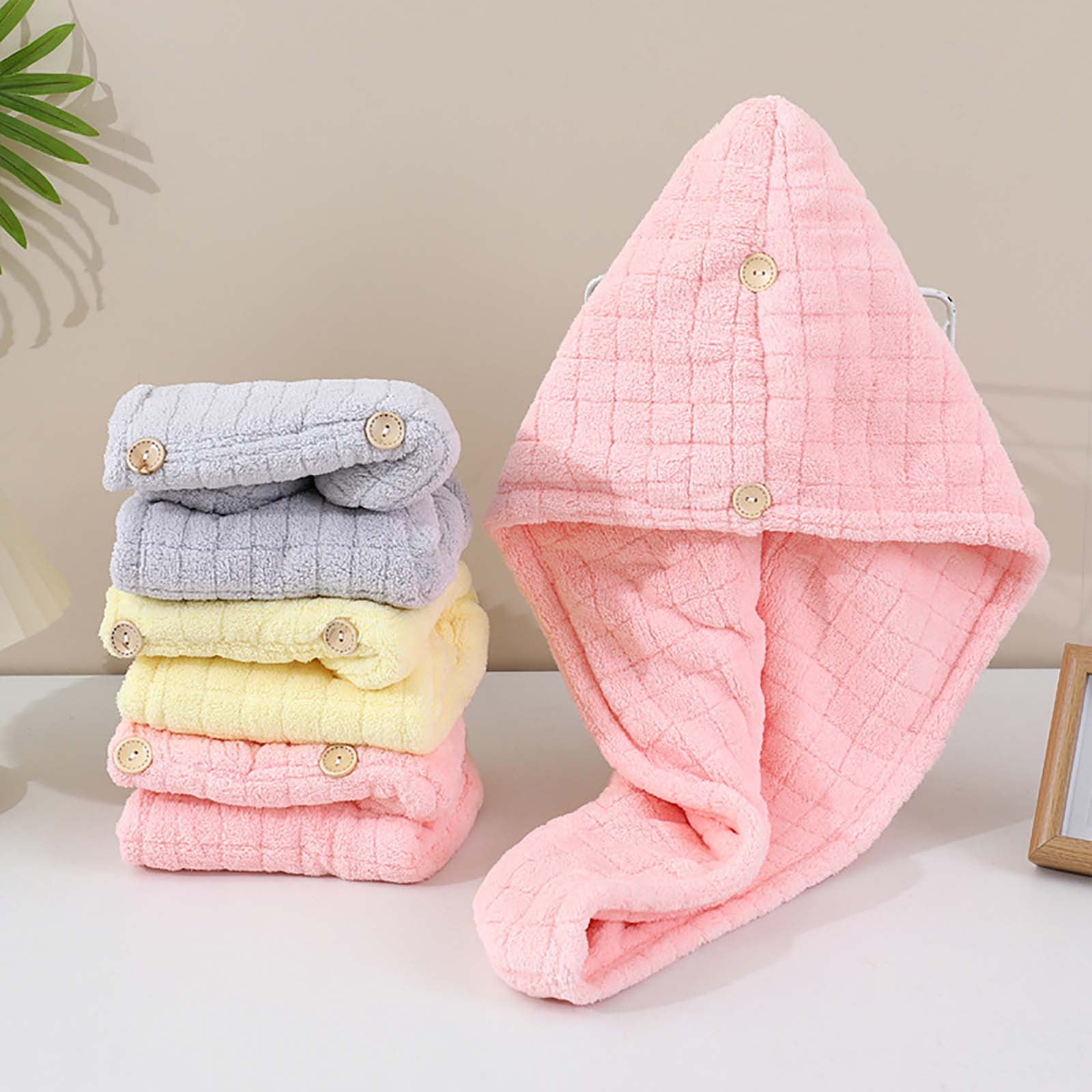 Bowayaoa Velvet Microfiber Hair Drying Towel Wrap, Absorbent Quick Dry ...
