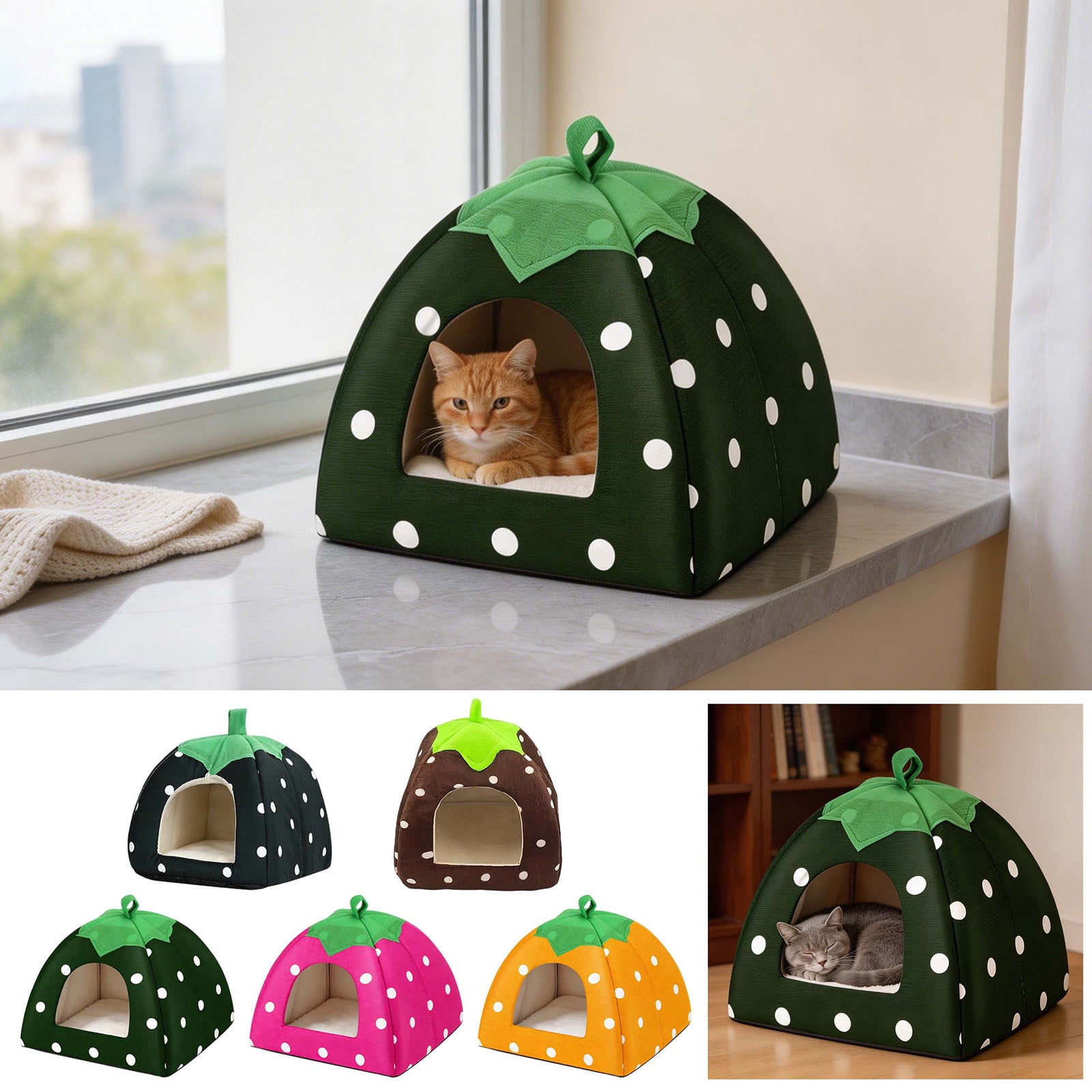 Bowayaoa Washable Warm Pet House Bed, Removable Seasonal Animal Hideout ...