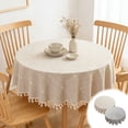 Bowayaoa Waterproof Oil-proof Tassel Tablecloth, Durable Polyester ...
