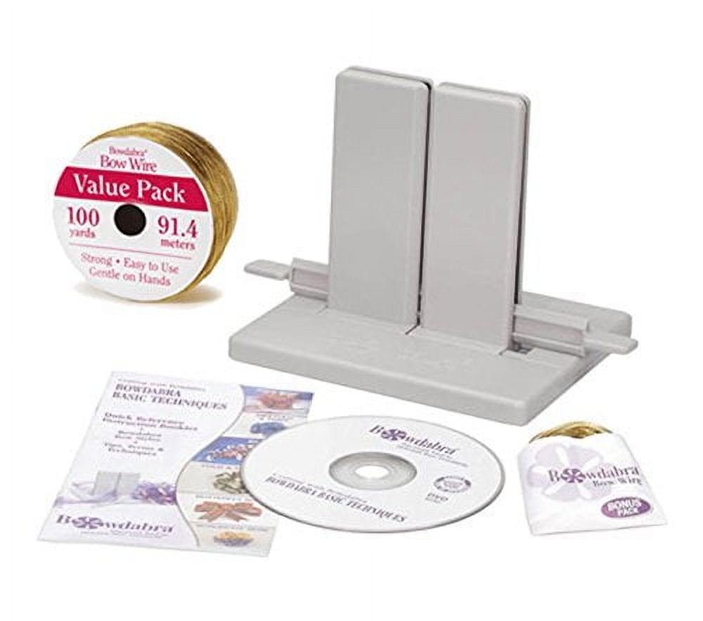 Bowdabra Designer Bow Maker Kit, Large Bundle with 100yd Gold Bow Wire ...