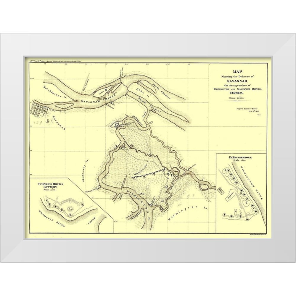 Bowen 24x19 White Modern Wood Framed Museum Art Print Titled - Savannah ...