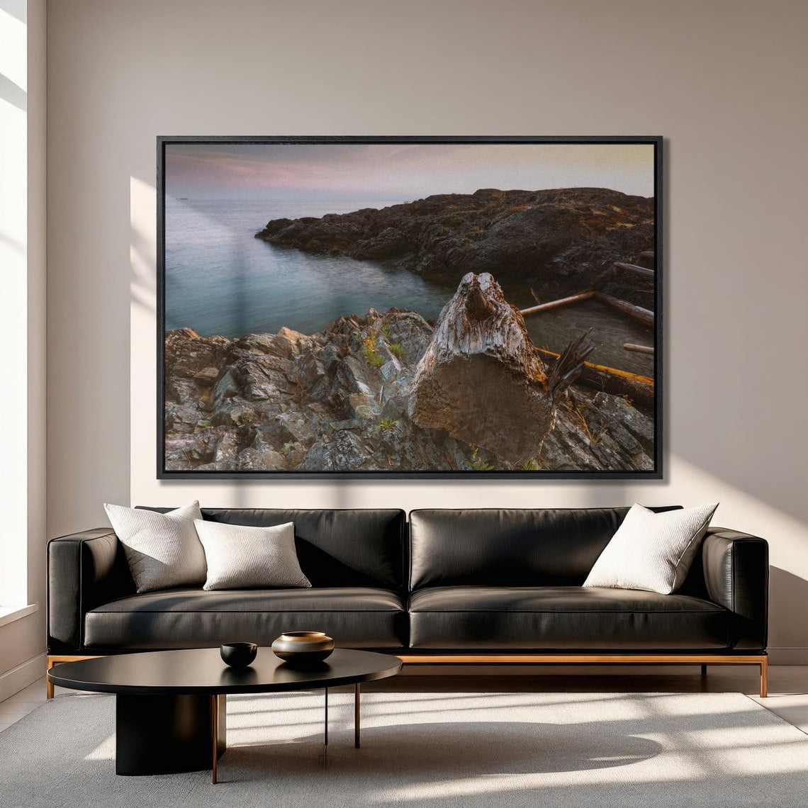 Bowen Island Coastal Poster: Rocky Shoreline Seascape Wall Art ...