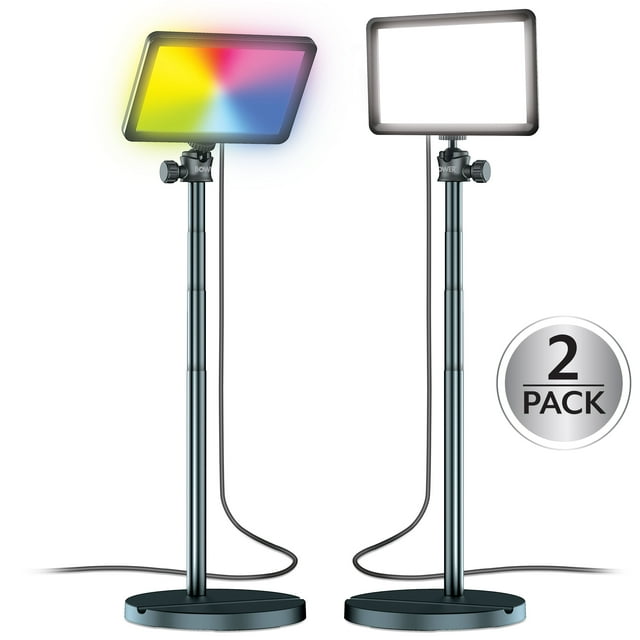 Bower 8" Creator LED RGB Light Kit 2-Pack w/ 32" Extendable Aluminum ...