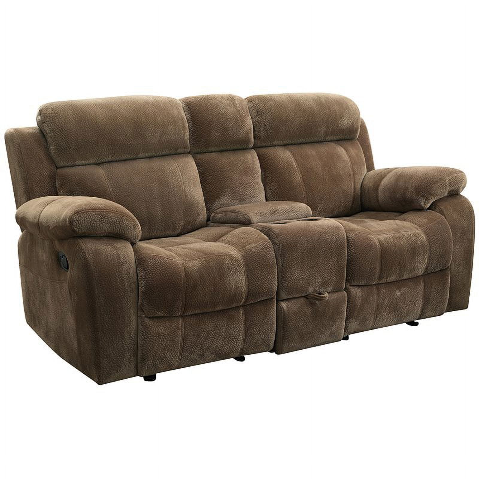 Bowery Hill 19" Transitional Velvet Gilder Reclining Loveseat in Mocha ...
