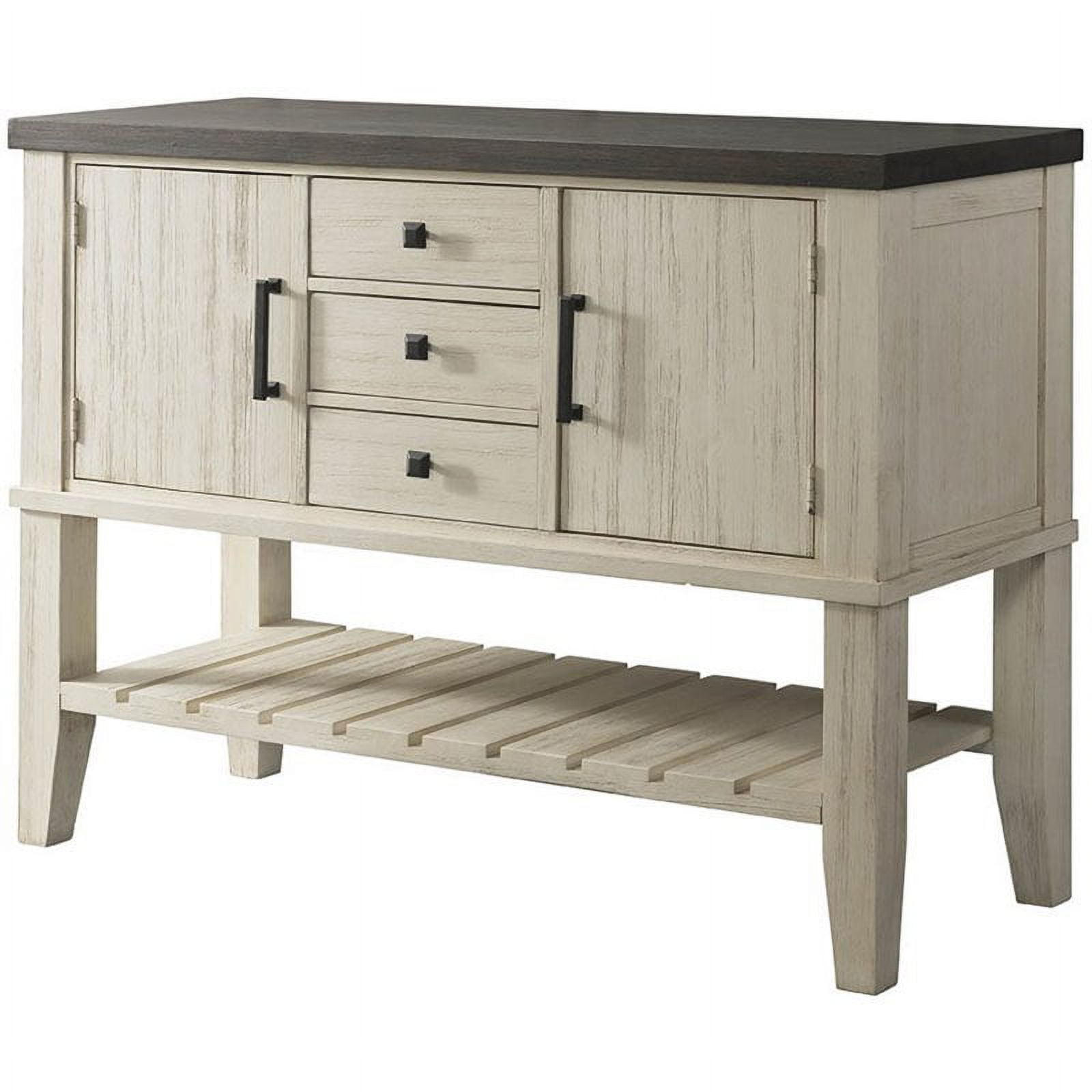 Bowery Hill 2 Door Transitional Solid Wood Server in Cocoa and Chalk ...