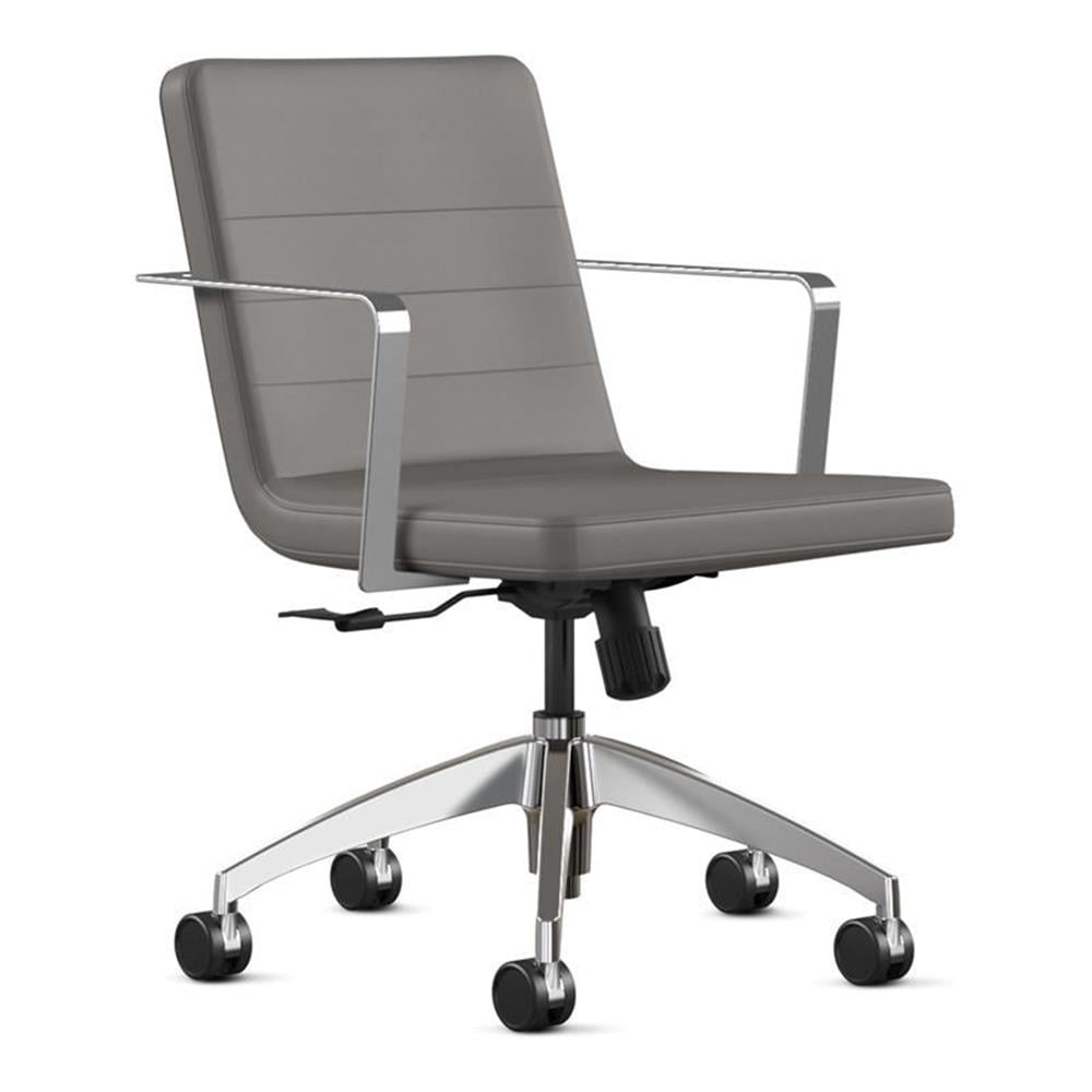Bowery Hill 21.5" Modern Metal and Fabric Task Chair with Wraparound ...