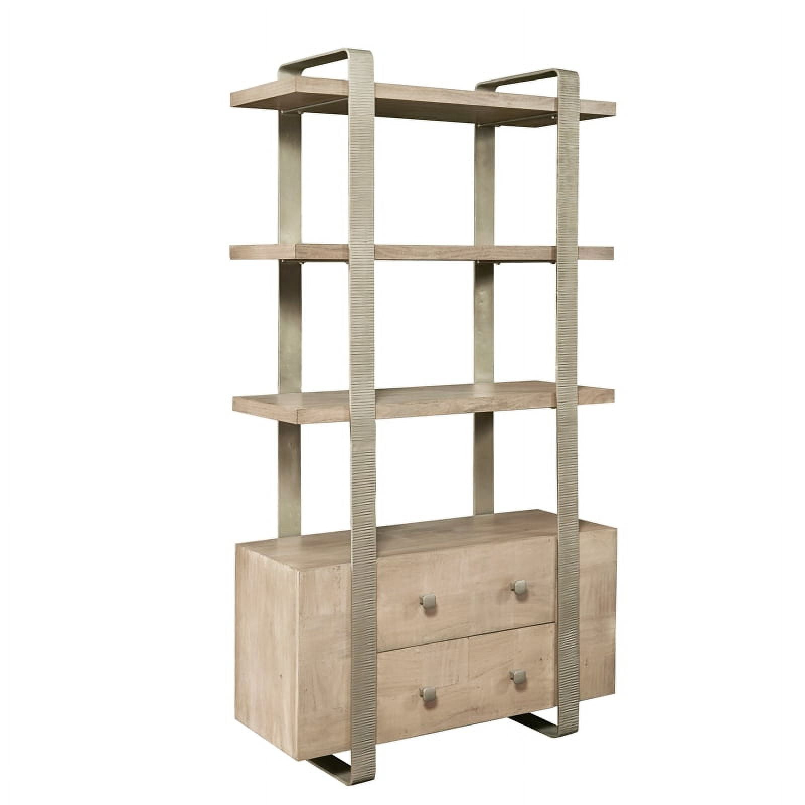 Bowery Hill 3-Shelf Wood Bookshelf with Flat Bar Legs in Light Gray ...
