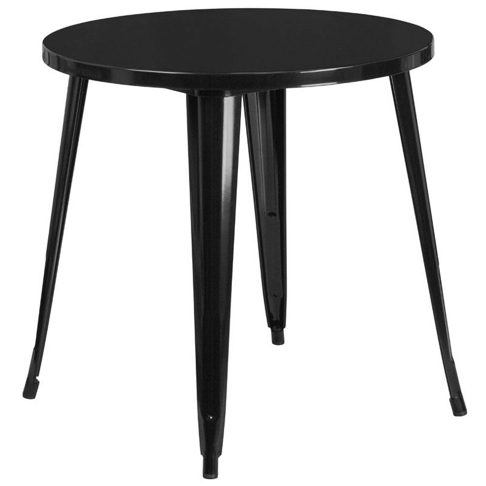 Bowery Hill 30" Round Metal Dining Table in Black - Walmart.com