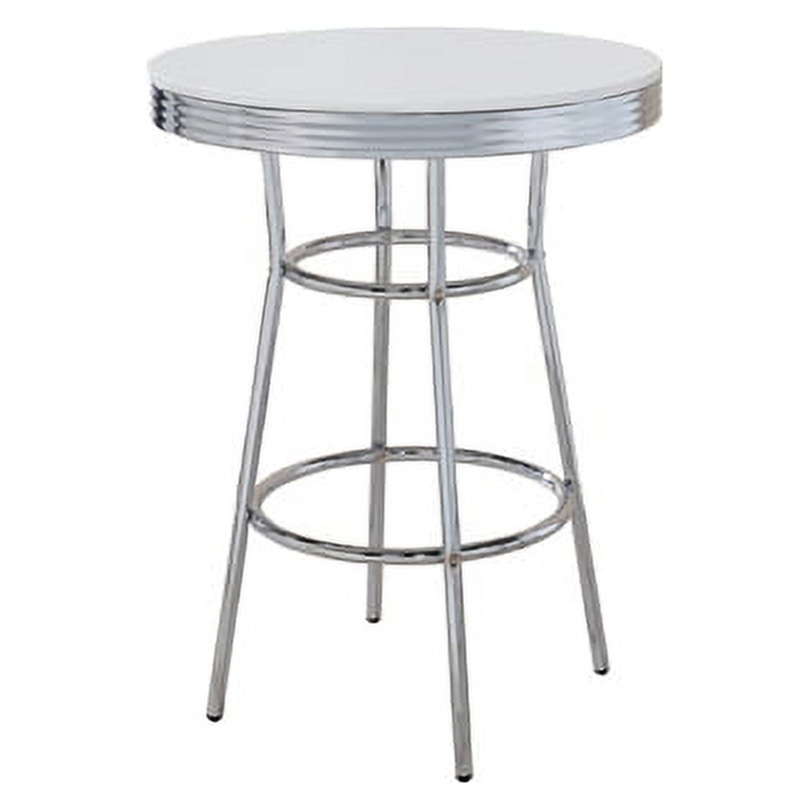 Bowery Hill 30" Round Pub Table in White and Chrome - Walmart.com