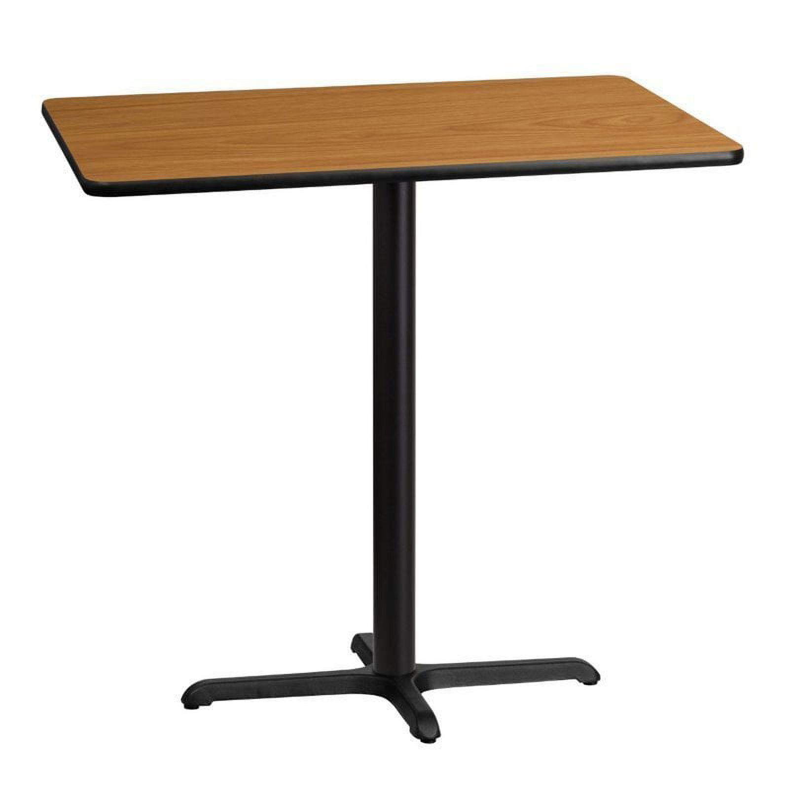 Bowery Hill 30" x 42" Restaurant Bar Table in Black and Natural ...