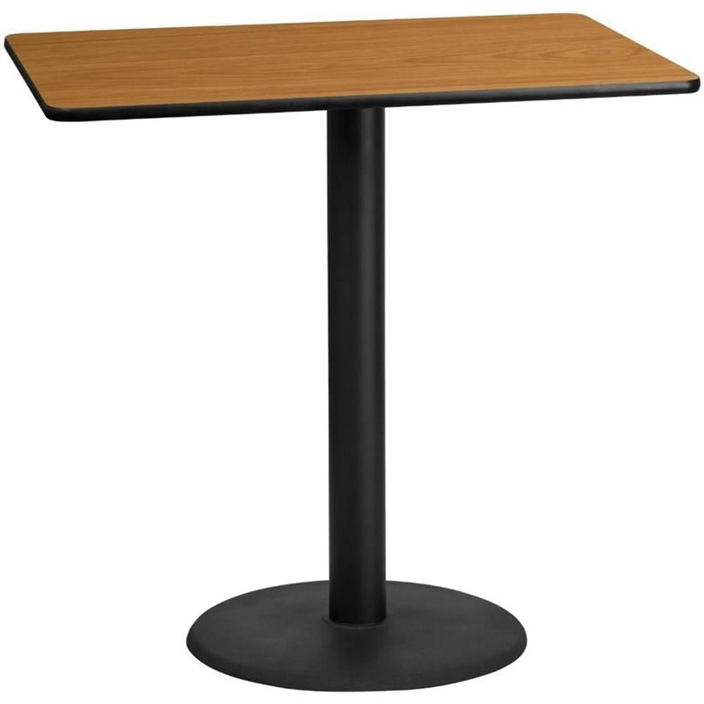 Bowery Hill 30" x 48" Restaurant Bar Table in Black and Natural ...