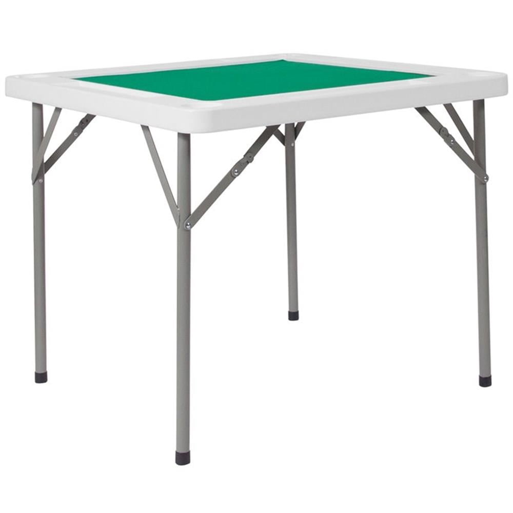 Bowery Hill Plastic Granite White Folding Card Table Square 35 ...