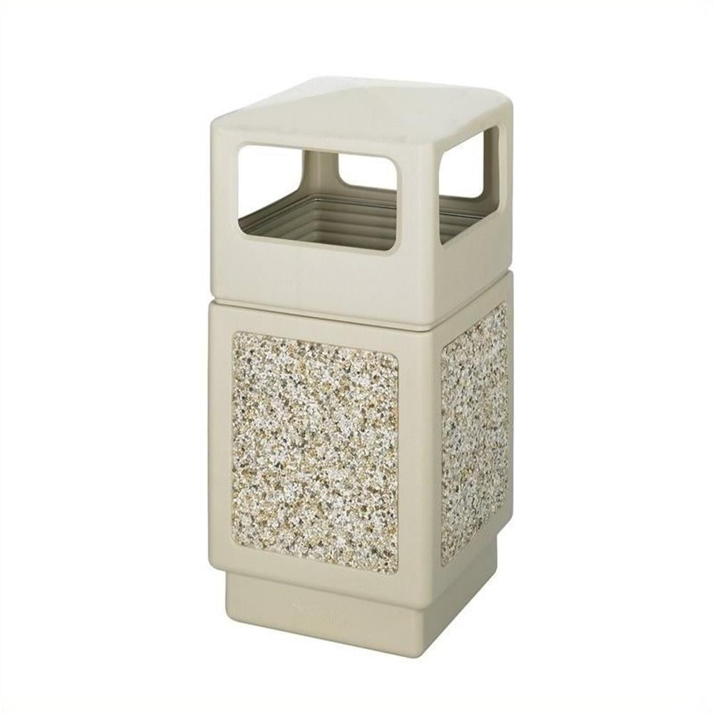 Bowery Hill 38 Gallon Trash Can for Indoor/Outdoor in Tan with Open ...