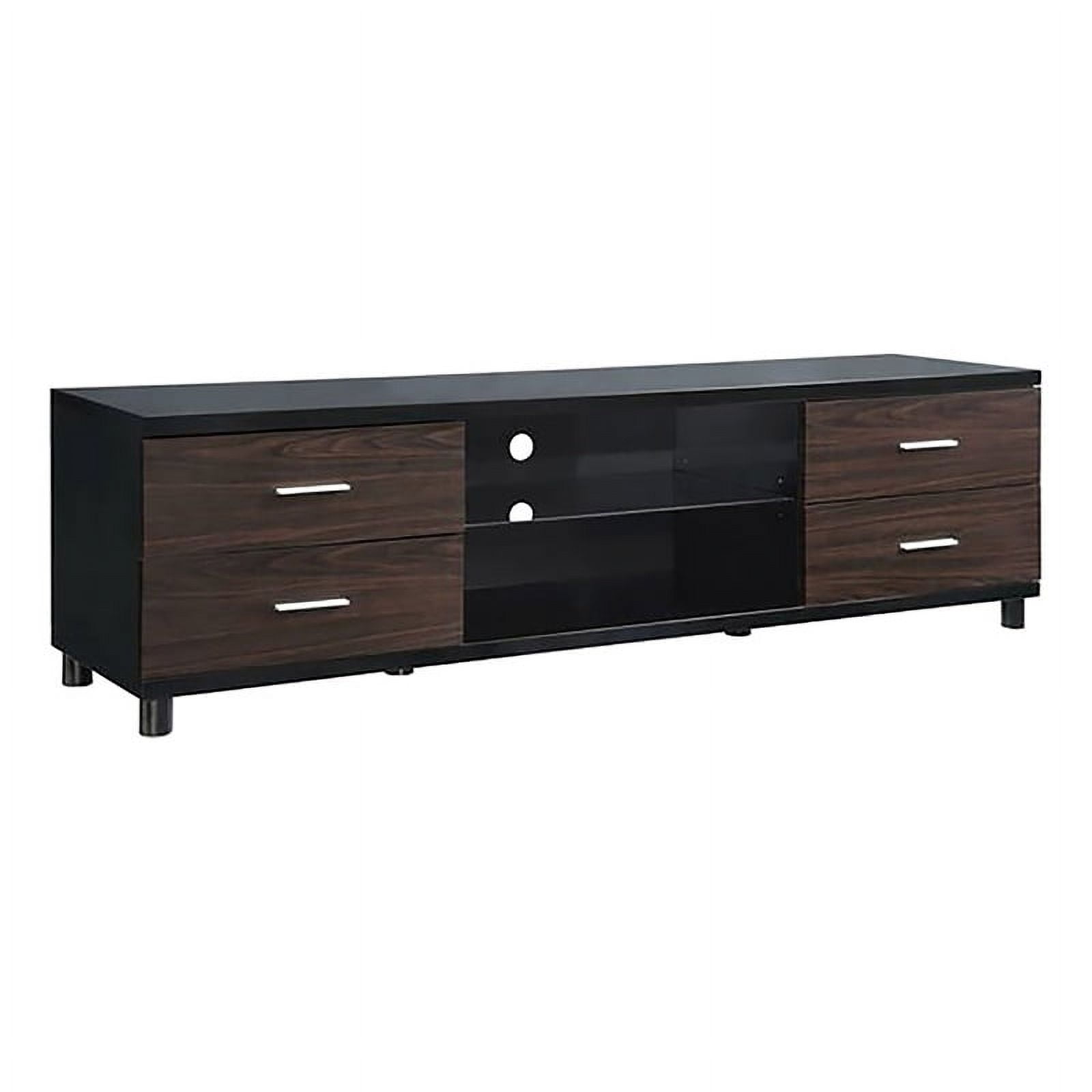 Bowery Hill 4 Drawer Modern Wood TV Stand for TVs up to 71'' in Black ...