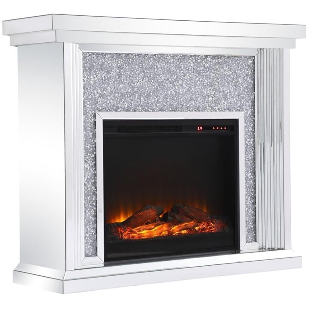 Bowery Hill 47.5" Dazzling Mirrored Faux Log Fireplace Mantle - Walmart.com