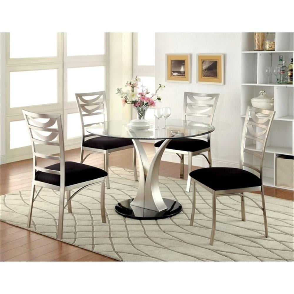 Bowery Hill 5-Piece Stainless Steel Dining Set in Silver Finish ...
