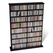 "Pemberly Row 51"" Wooden Media Storage Tower Organizer, Double CD DVD ...