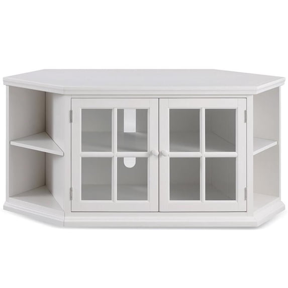Bowery Hill 56" Corner TV Stand for TVs up to 60" in Cottage White ...