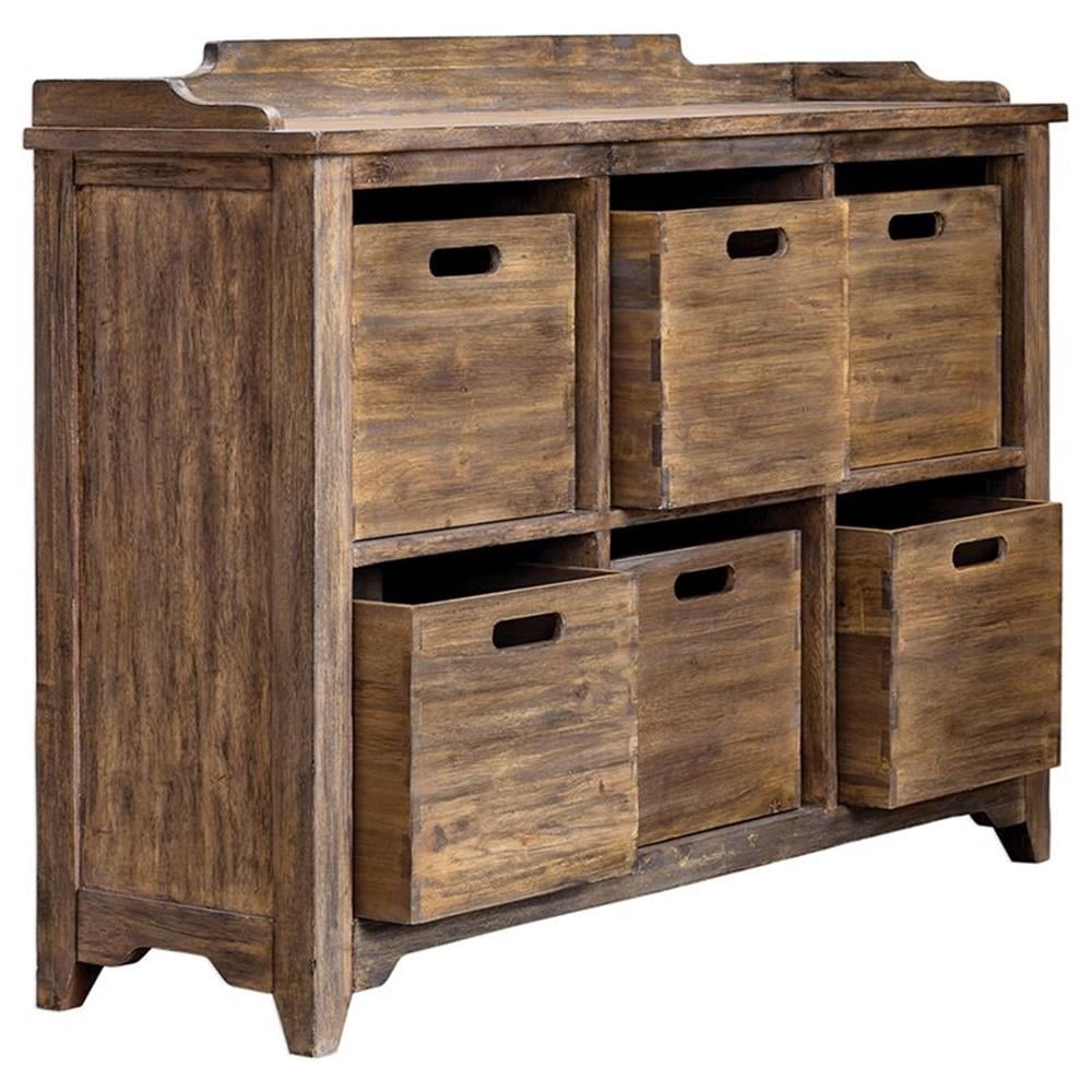Bowery Hill 6 Cubby Hobby Cupboard in Driftwood and Gray Wash - Walmart.com