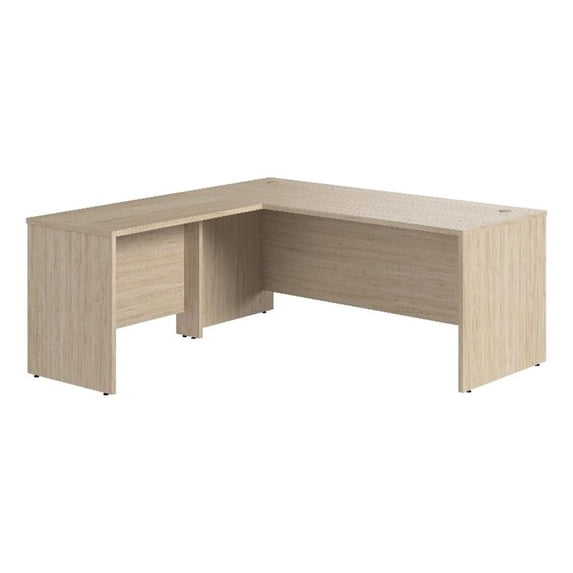 Bowery Hill 72W x 30D L Shaped Desk in Natural Elm - Engineered Wood ...