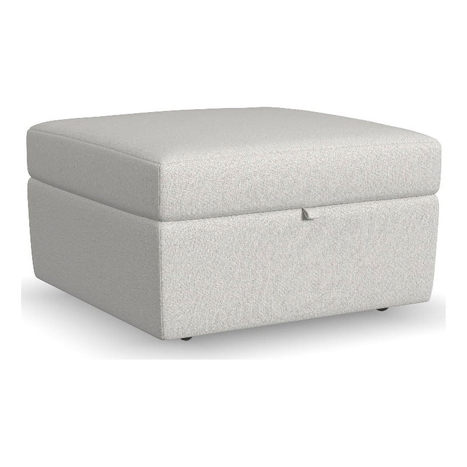 Bowery Hill Beige Square Upholstered Storage Ottoman with Performance ...