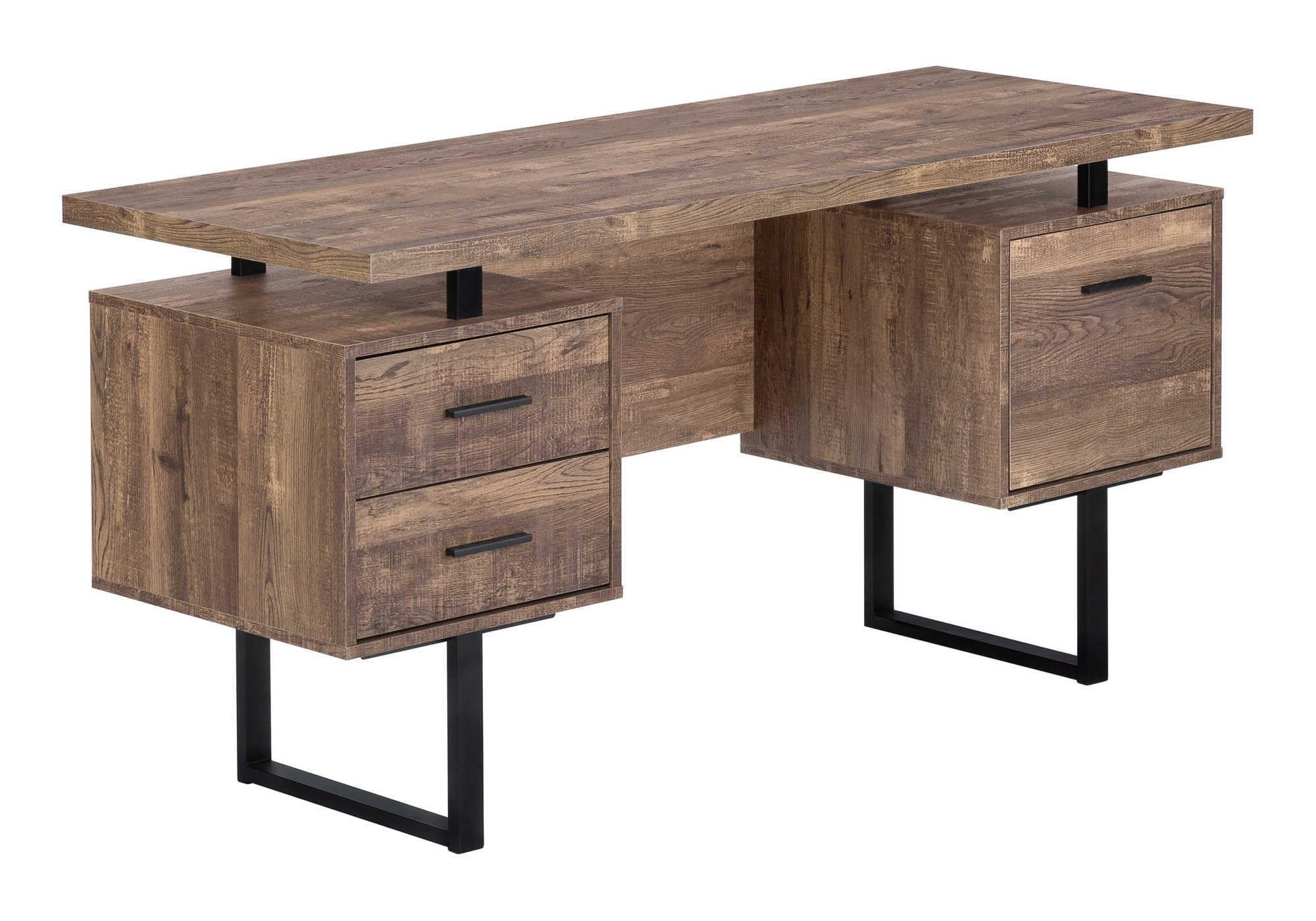 Bowery Hill Computer Desk Home Office Laptop Storage Drawers 60"L in ...