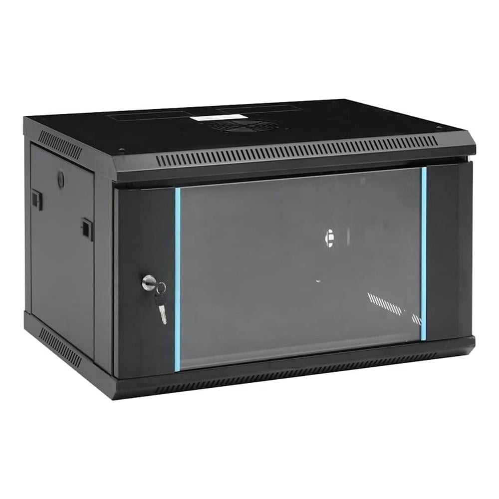 Bowery Hill Contemporary 19" 6U Wall Mounted Network Cabinet in Black ...