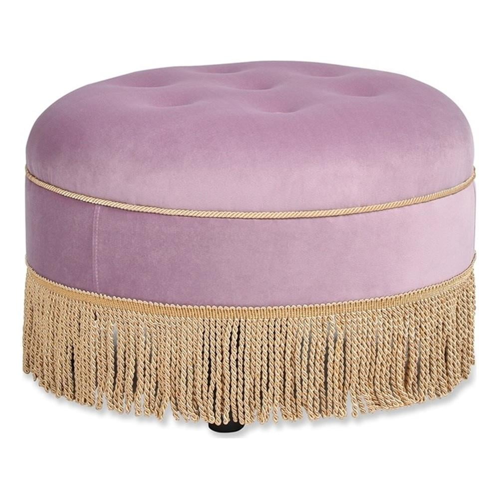 Bowery Hill Contemporary 24" Round Upholstered Accent Ottoman Lavender ...