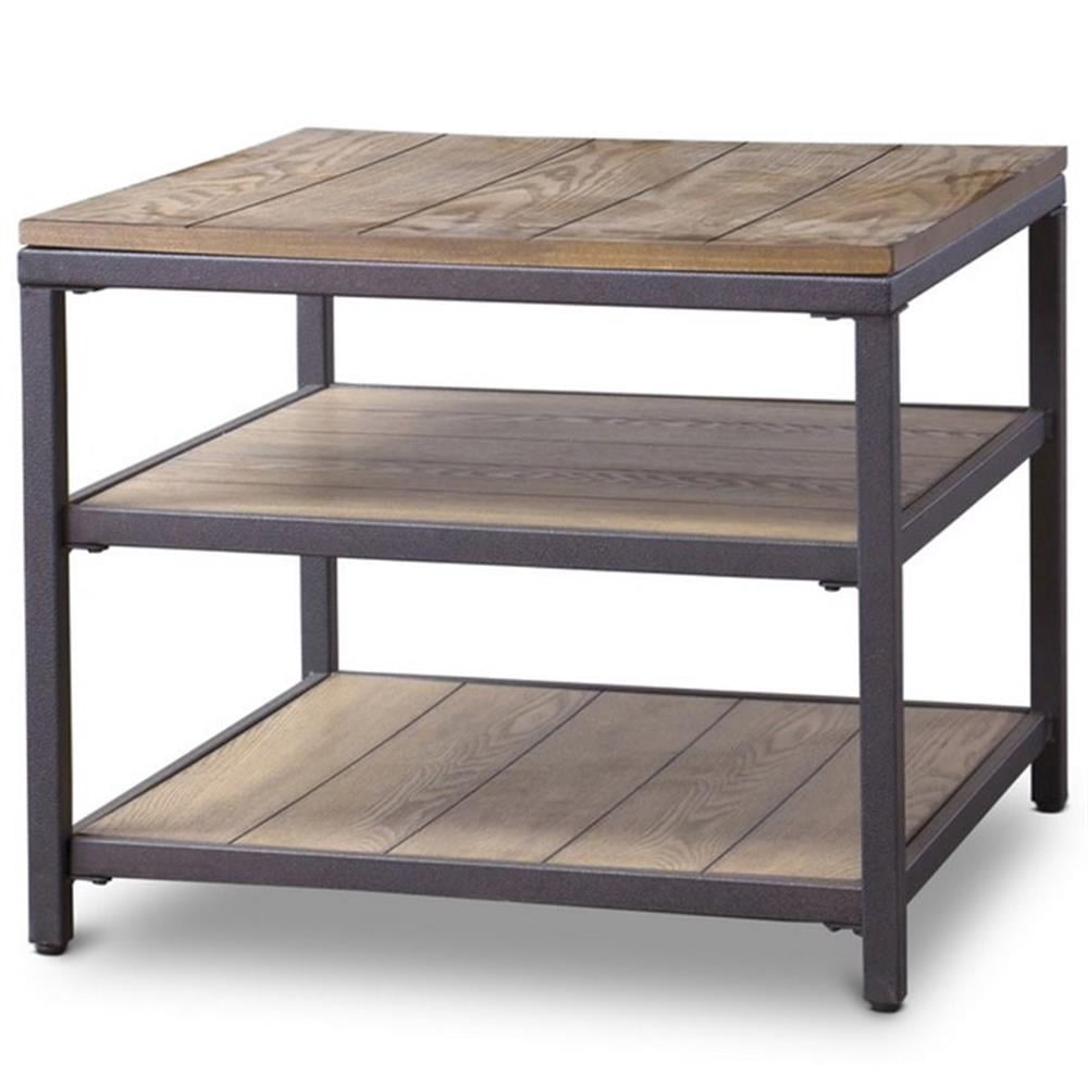Bowery Hill Contemporary 24" Square End Table in Brown and Bronze ...