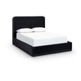 Bowery Hill Contemporary Black Durable Velvet Upholstered King Bed ...