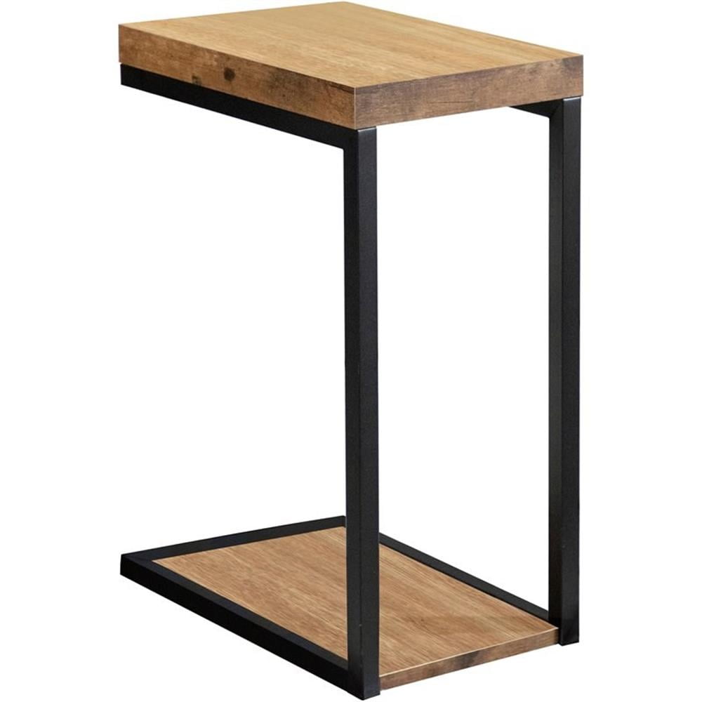 Bowery Hill Contemporary C-Shape Snack Table in Black and Antique ...