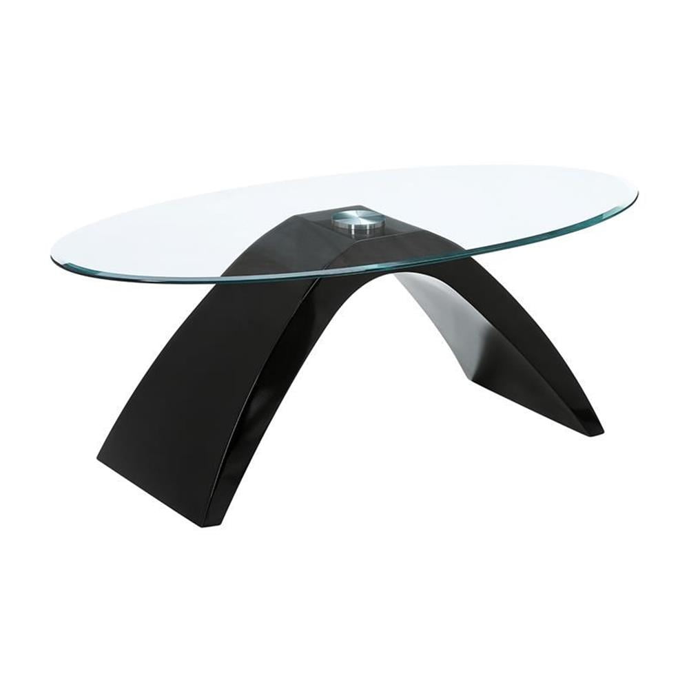 Bowery Hill Contemporary Glass Top Coffee Table in Black - Walmart.com