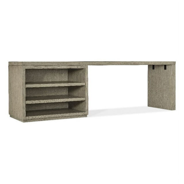 Bowery Hill Contemporary Home Office 96" Desk with Open Desk Cabinet ...