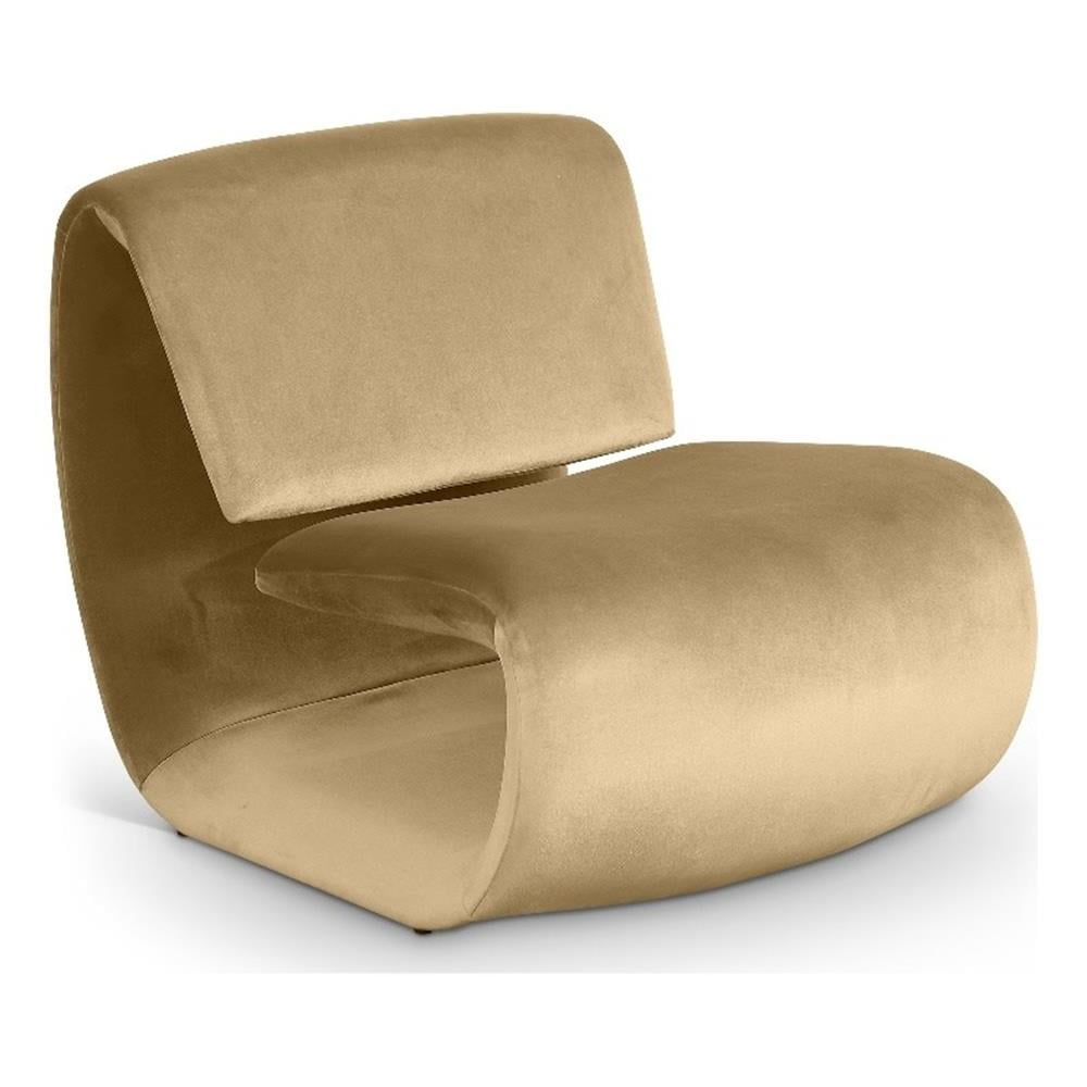 Bowery Hill Contemporary Iron Frame Camel Durable Velvet Accent Chair ...