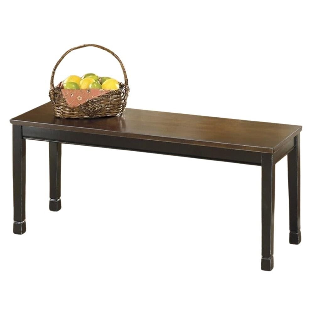 Bowery Hill Contemporary Large Dining Bench in Black and Brown ...