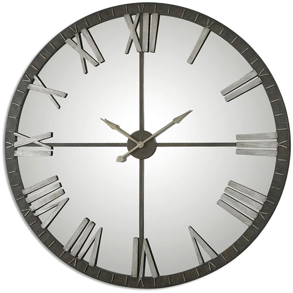 Bowery Hill Decorative Contemporary Large Metal Bronze Wall Clock ...