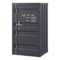 Bowery Hill Contemporary Metal Chest with 1 Door in Gunmetal Gray ...