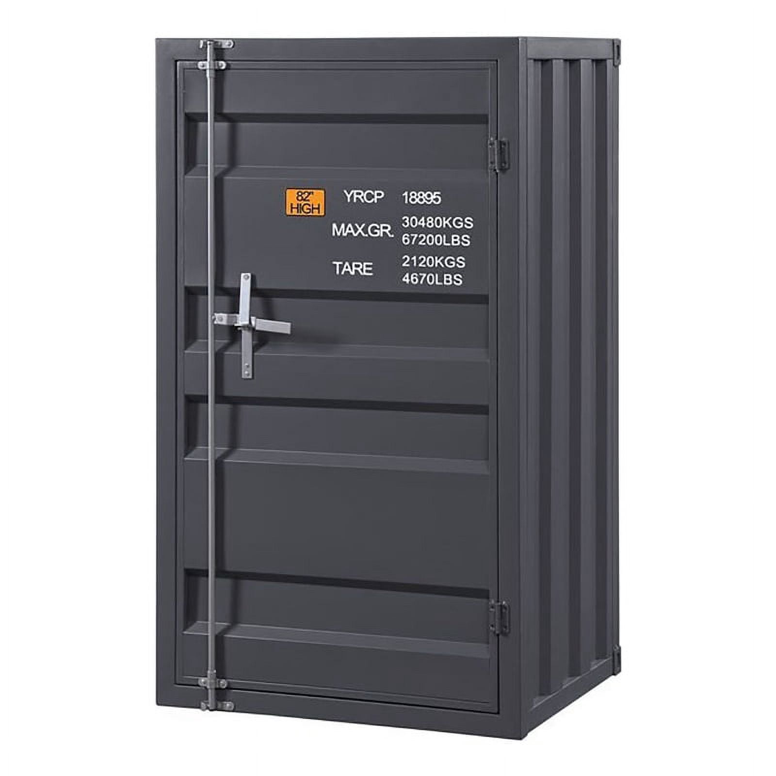 Bowery Hill Contemporary Metal Chest with 1 Door in Gunmetal Gray ...