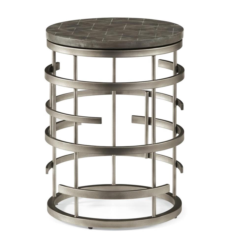 Bowery Hill Contemporary Metal Table with Concrete Top and Base in Gray ...