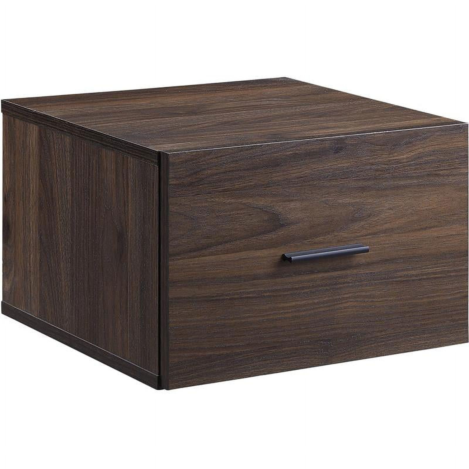 Bowery Hill Contemporary Modular Storage Drawer in Walnut Finish ...