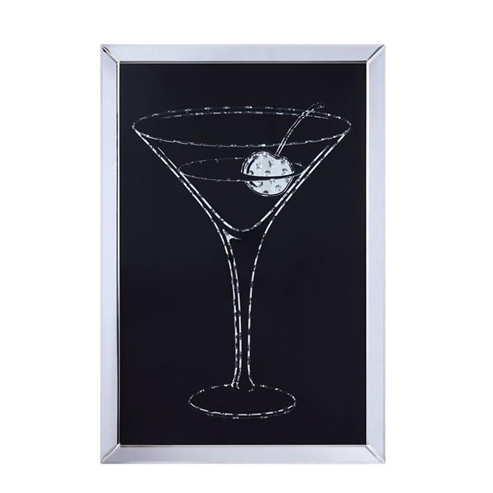 Bowery Hill Contemporary Rectangular Beveled Edge Wall Art in Mirrored ...
