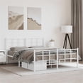 Bowery Hill Contemporary Rectangular Steel King Bed Frame in White ...