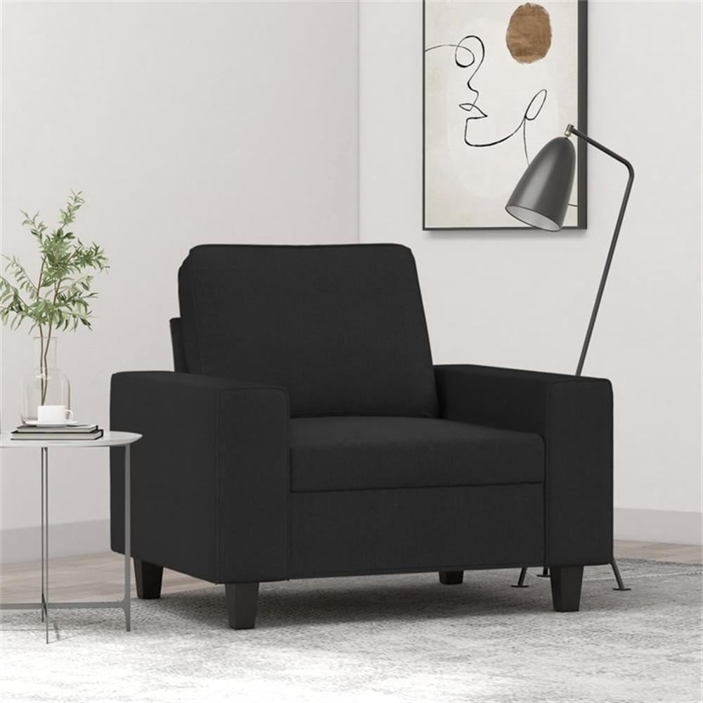 Bowery Hill Contemporary Single Sofa Chair in Black Polyester - Walmart.com