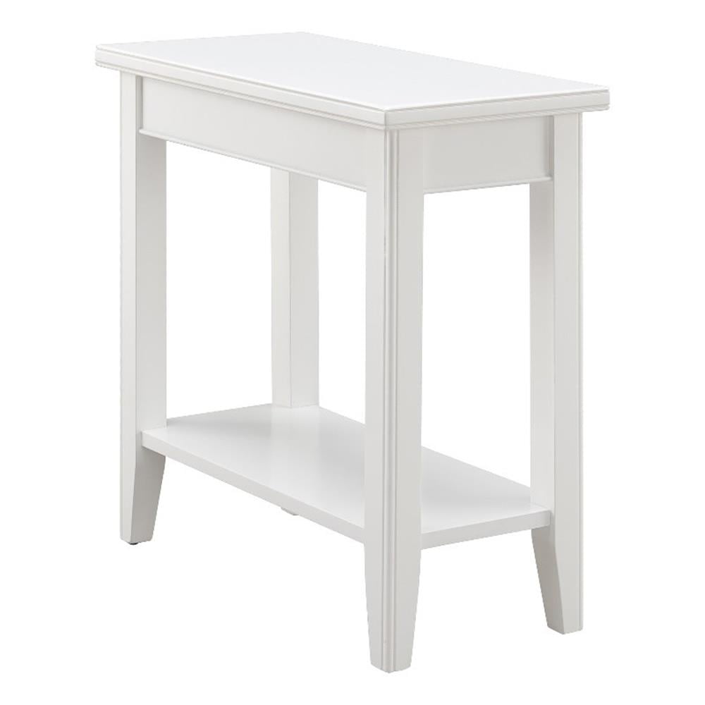 Bowery Hill Contemporary Solid Wood Narrow End Table with Shelf in ...