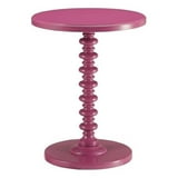 Bowery Hill Contemporary Wood Round Top Pedestal End Table in Red ...