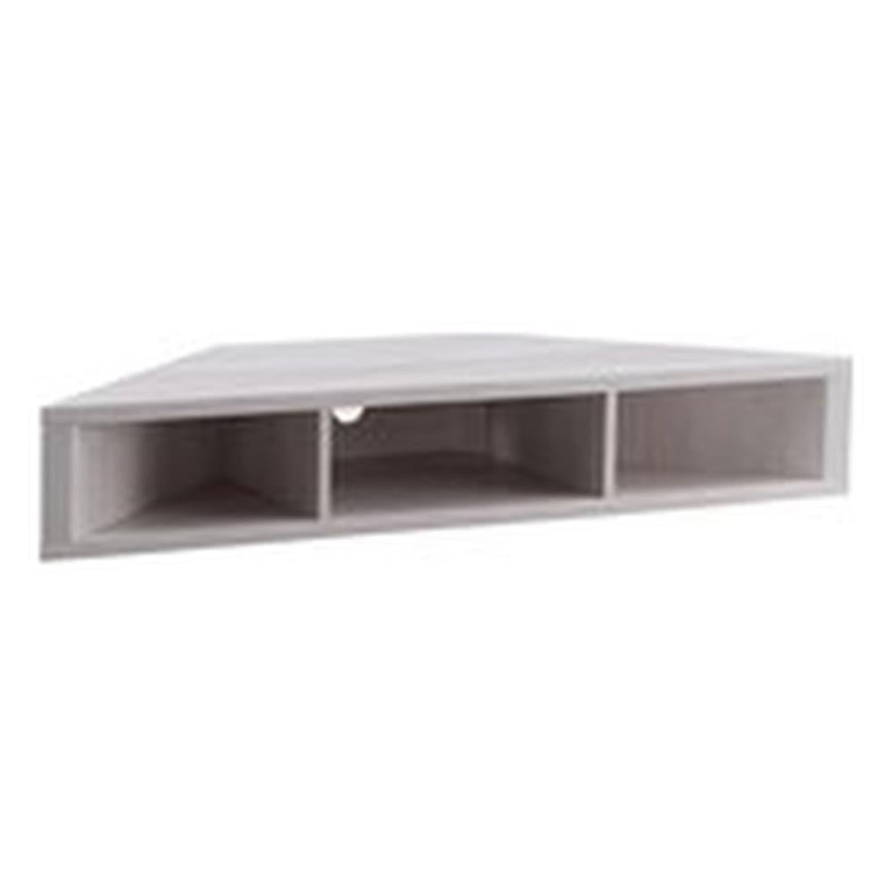 Bowery Hill Floating TV Stand Corner Unit in White Oak, Living Room ...