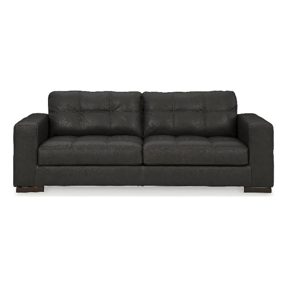 Bowery Hill Corner-blocked frame Sofa with Exposed feet and Faux Wood ...