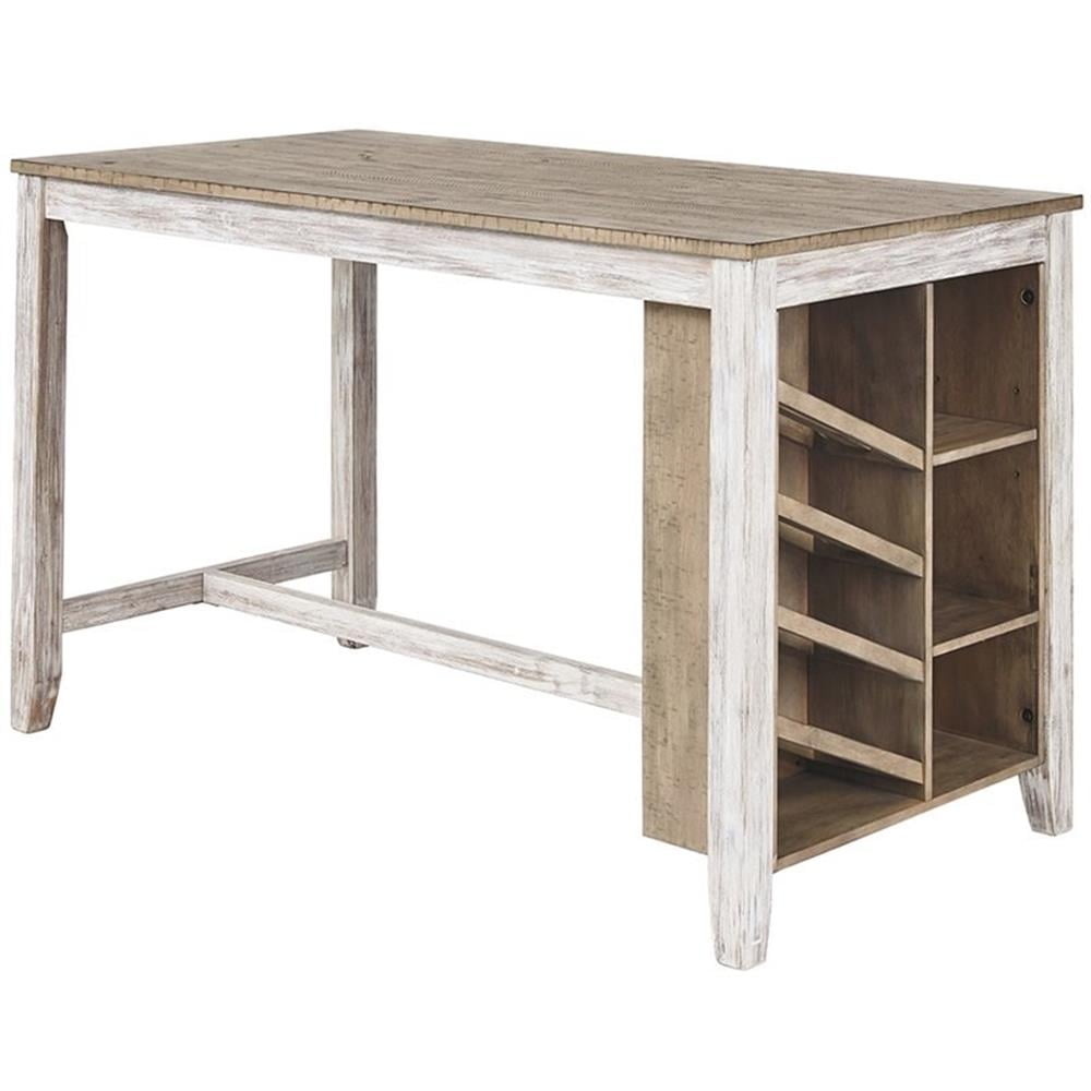 Bowery Hill Counter Height Wine Rack Dining Table in White - Walmart.com