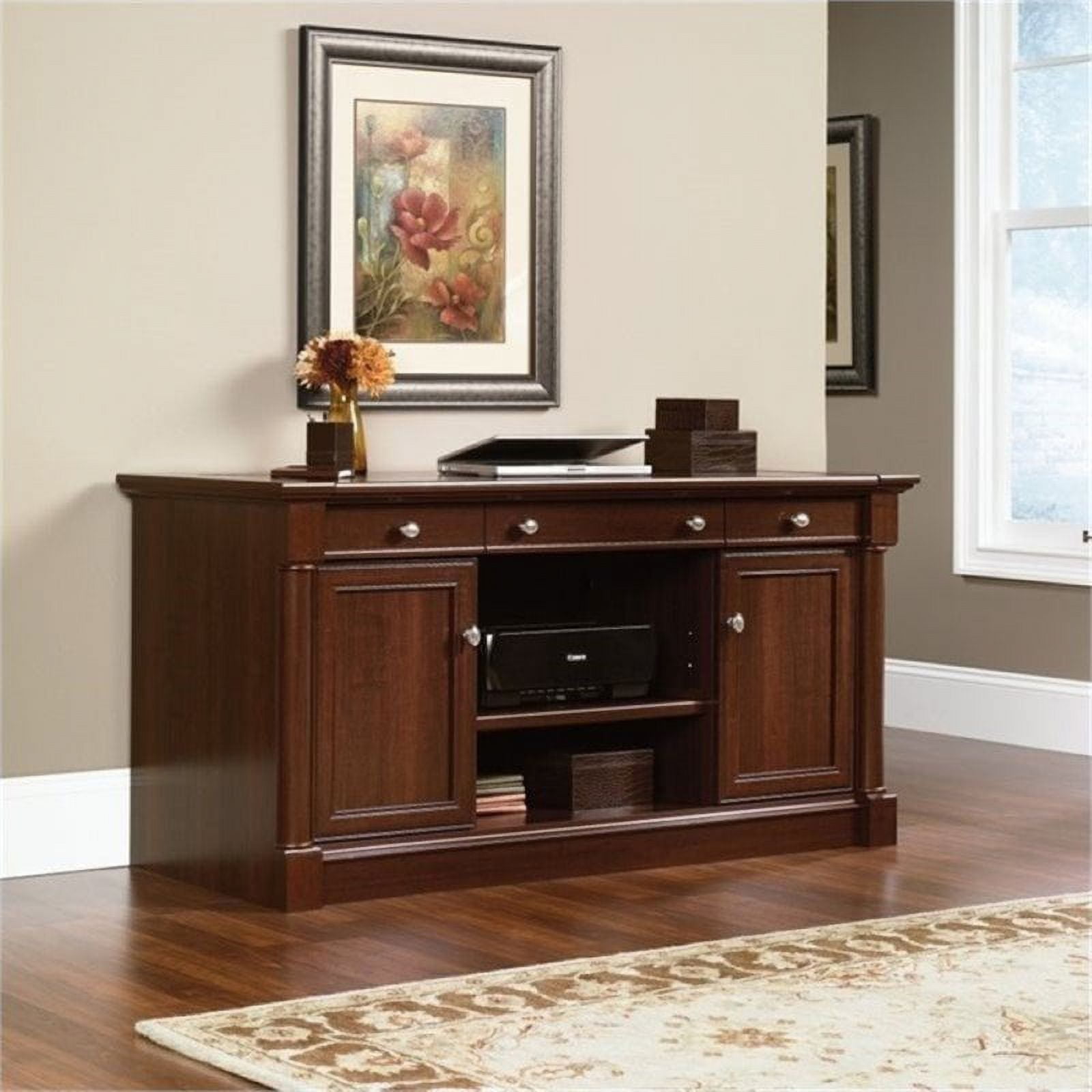 Bowery Hill Credenza/ Home office Pull-Out Computer Desk with Storage ...